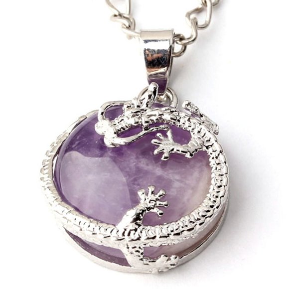 Jewelry | Purple Quartz Crystal Dragon Pendant Nwot 34cmx23cm 1 38 X 78 ...